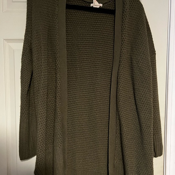 Sweaters | Army Green Chunky Knit Cardigan | Poshmark